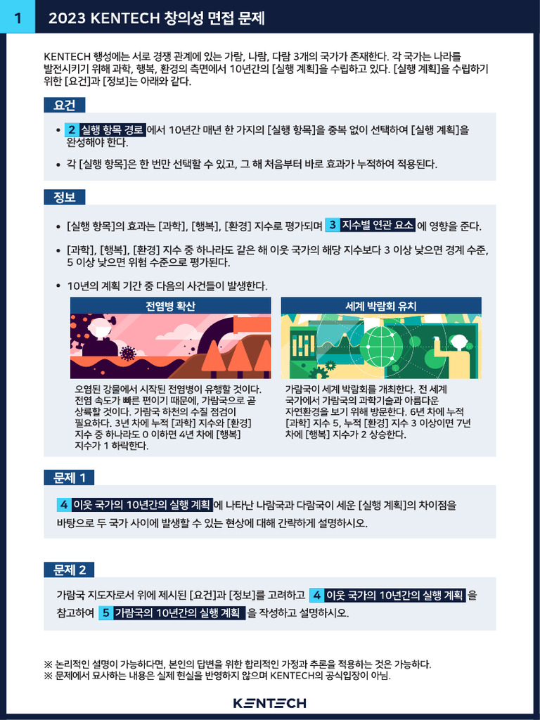 (Kentech) 2023학년도 선행학습 영향평가 보고서 (창의성 면접 기출문제) | PDF
