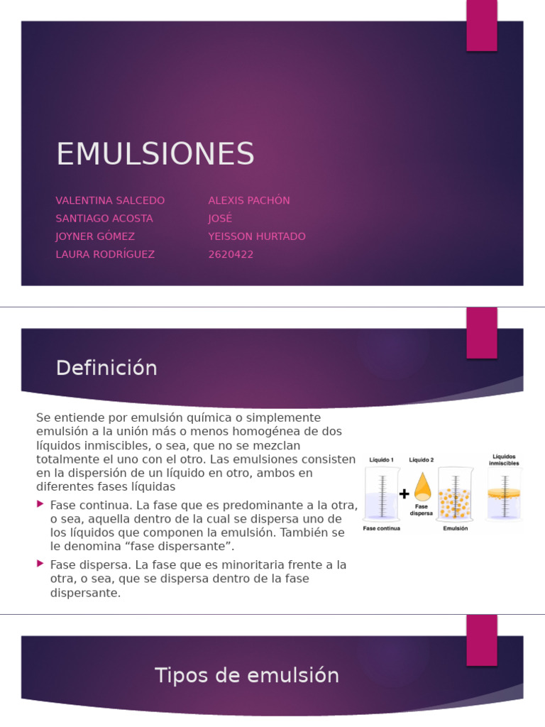 Emulsion Es | PDF | Fase (materia) | Emulsión