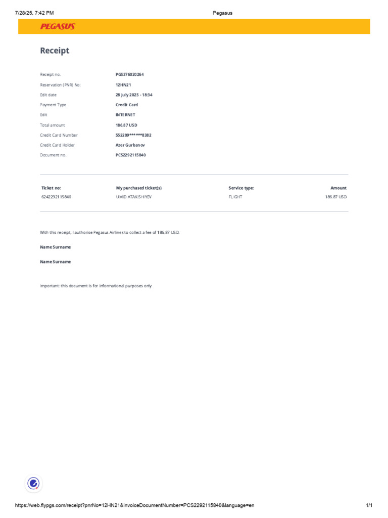 Pegasus Umid Invoice | PDF