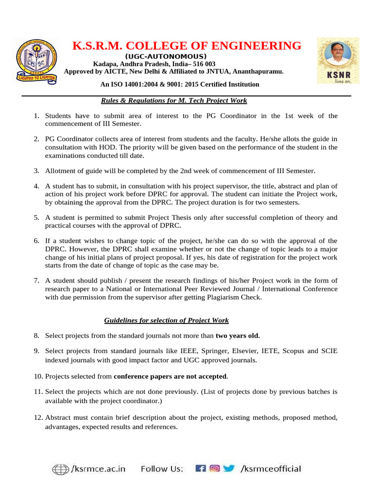 Project Work Guidelines | PDF | Academia