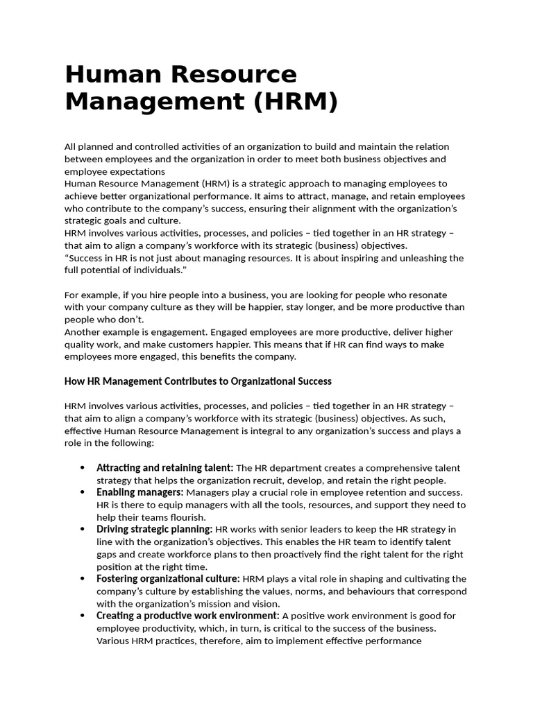 Effective Human Resource Management Strategies | PDF | Human Resource ...