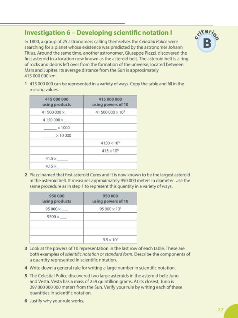 Investigation Scientific Notation | PDF