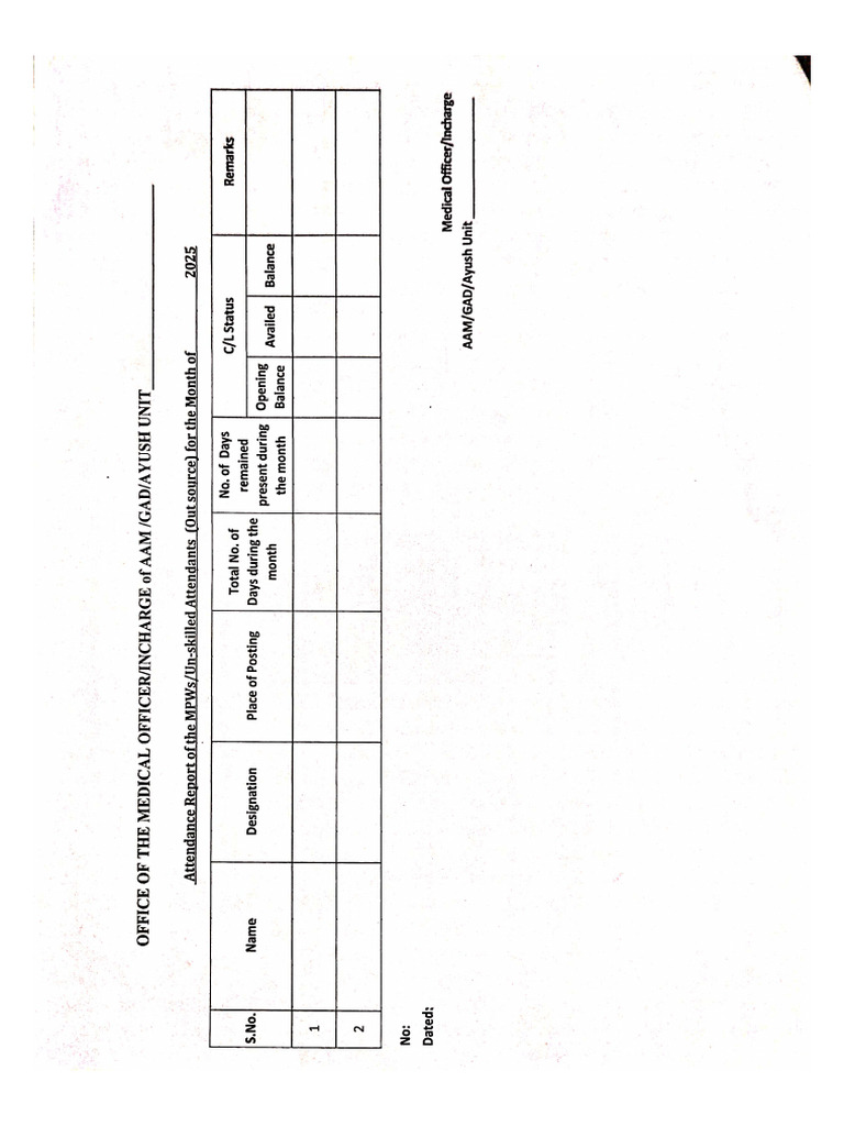 Attendance Format | PDF