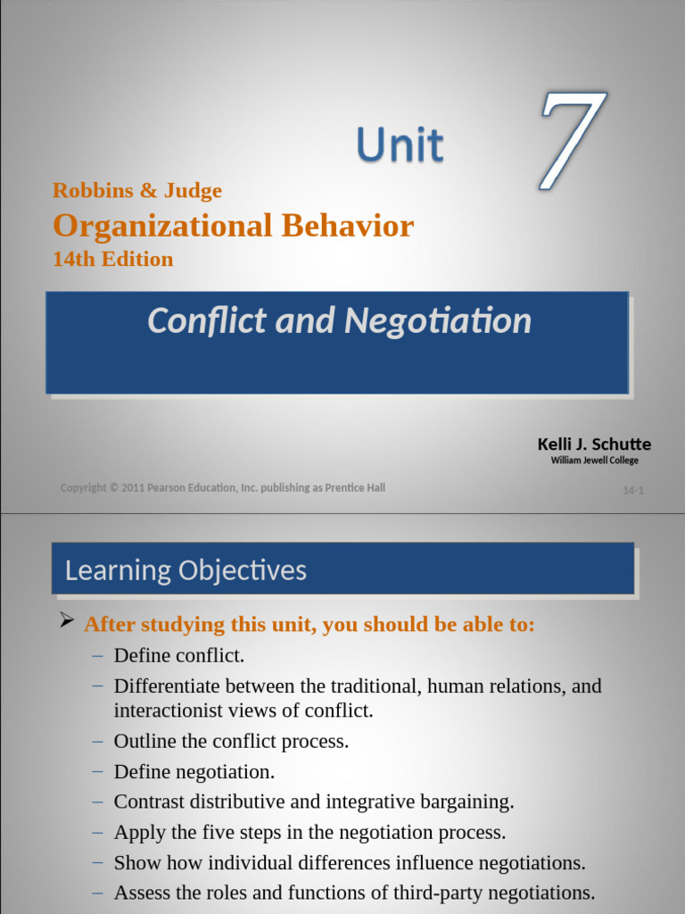 Unit 7 Conflict and Negotiation | PDF | Negotiation | Bargaining