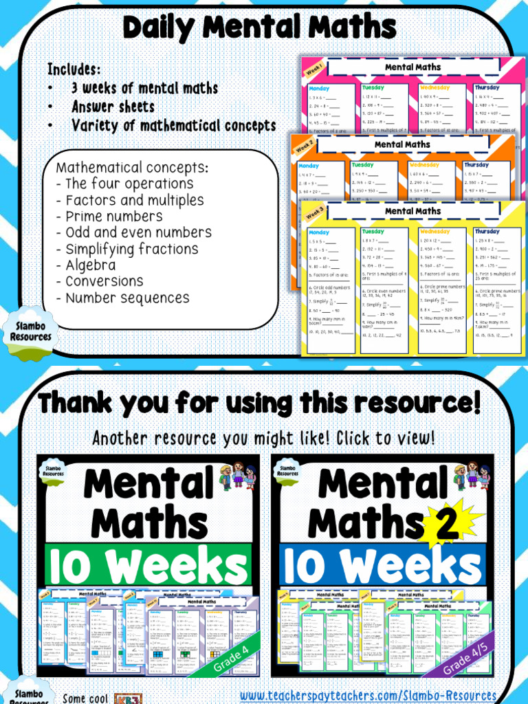 Daily Mental Maths for Grades 4-5 | PDF | Chess | Mathematics