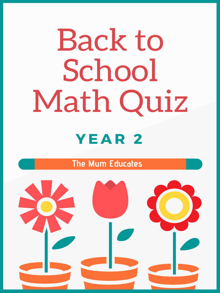 Back To School Math Quiz 2 - Themumeducates | PDF