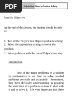 Polya's Four Steps in Problem Solving | PDF | Mathematics | Numbers