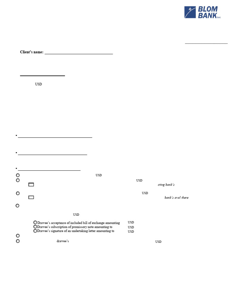 UOB Export Documentary Collection Form | PDF | Banks | Negotiable ...