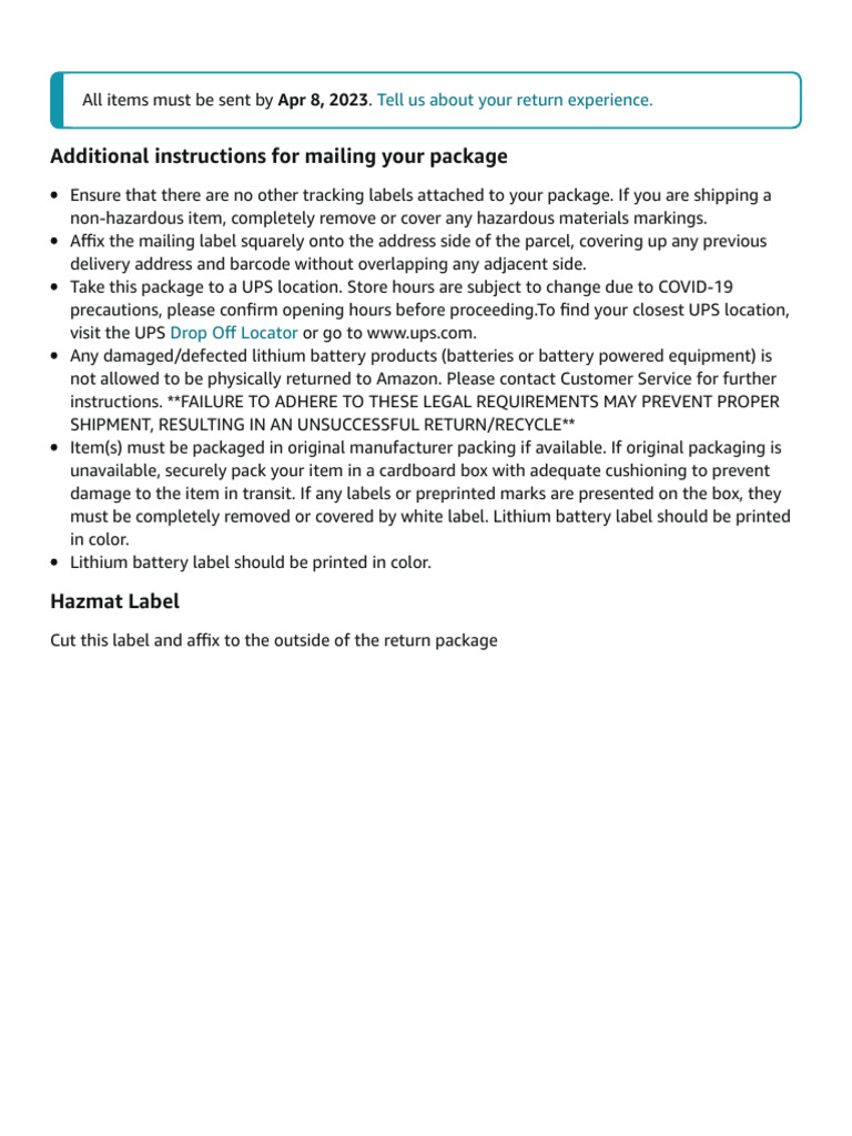 Online Return Center | PDF