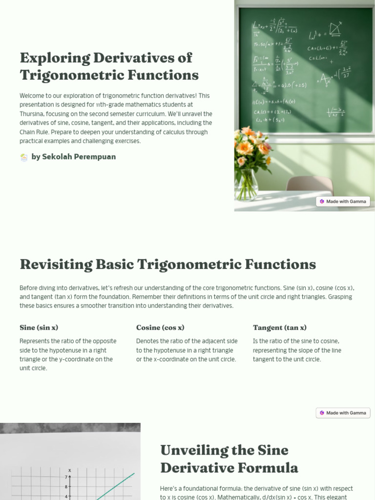 Exploring Derivatives of Trigonometric Functions | PDF | Trigonometric Functions | Elementary ...