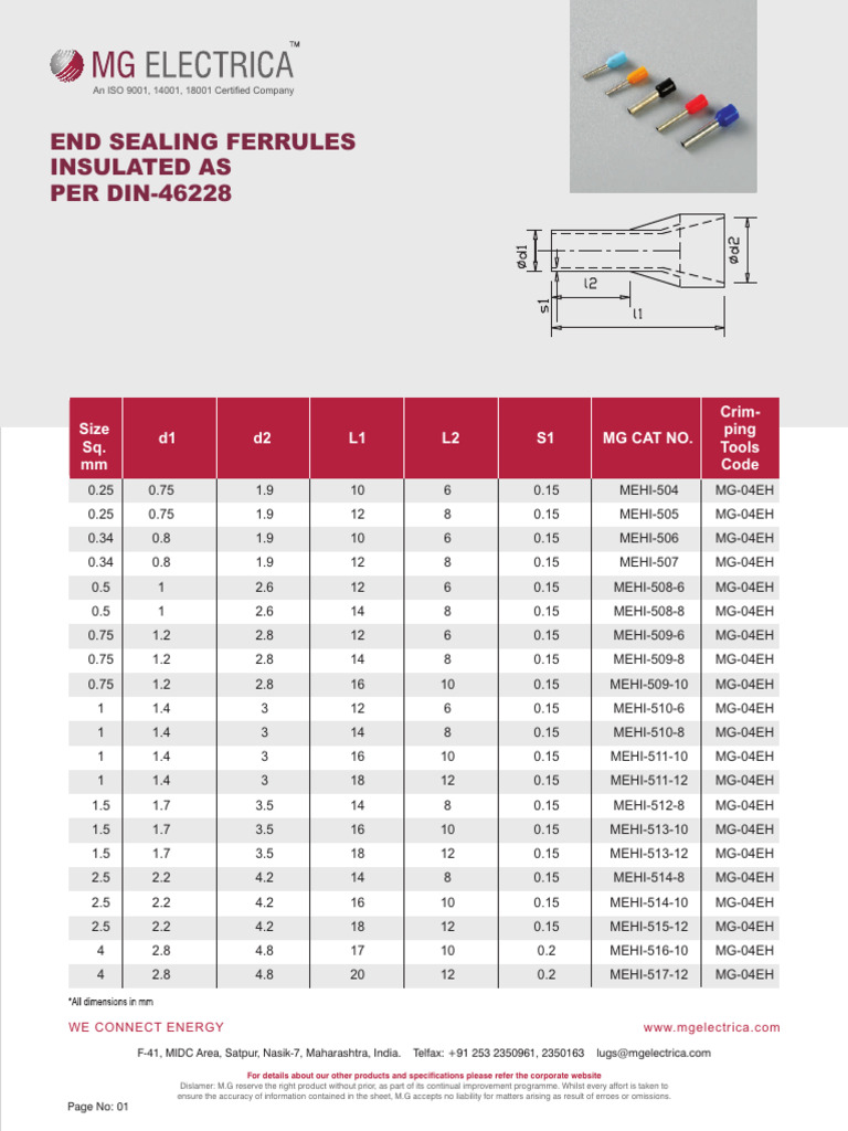 DIN 46228 End Sealing Ferrules | PDF