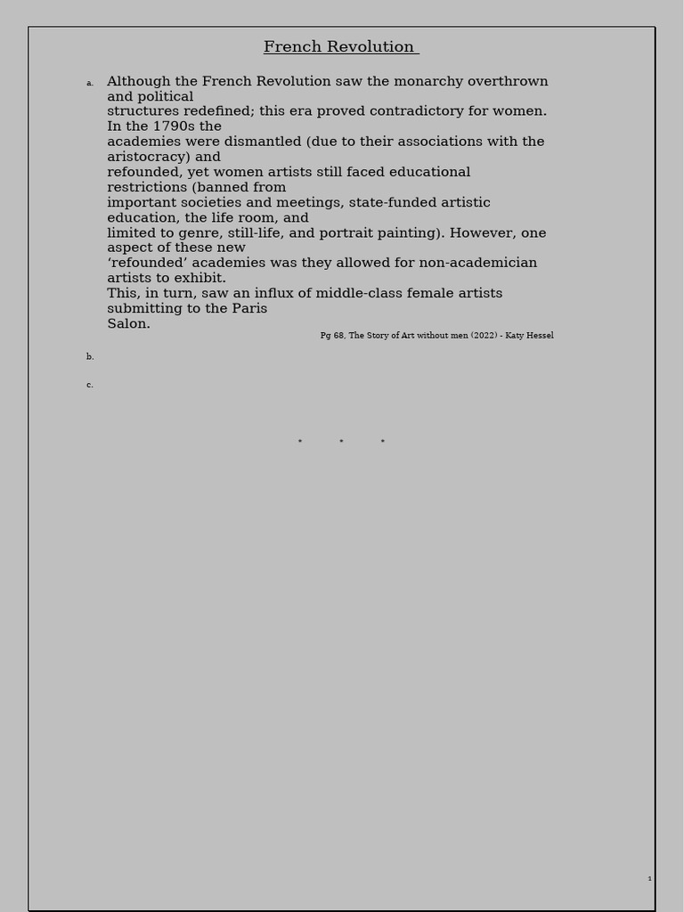Women's Art in the French Revolution | PDF