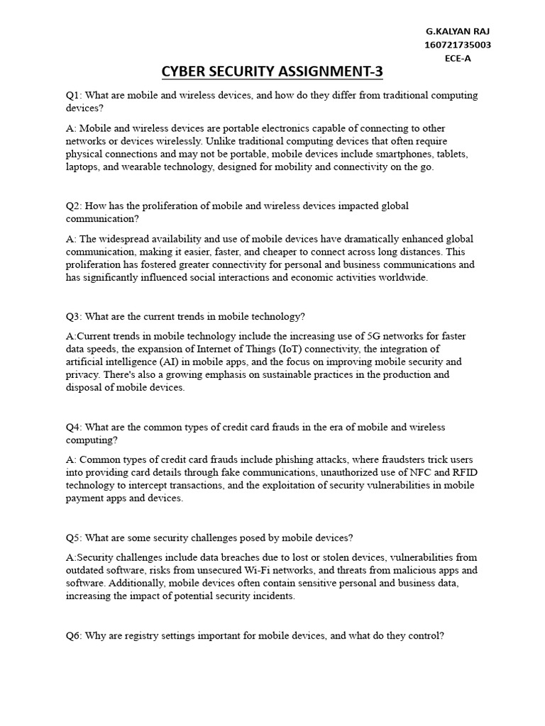 Cyber Security Assignment 3 Kalyan | PDF | Computer Security | Security