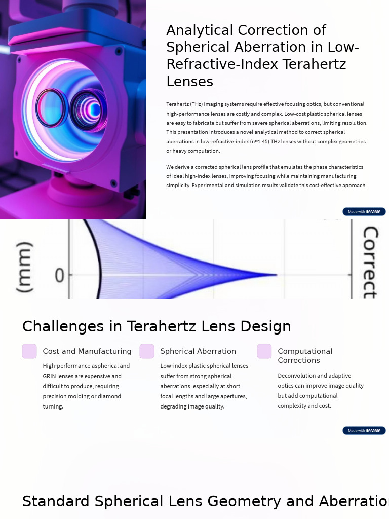Analytical Correction of Spherical Aberration in Low Refractive Index ...