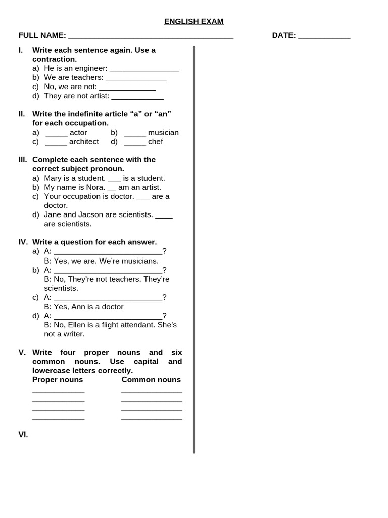 English Exam Practice Worksheet | PDF