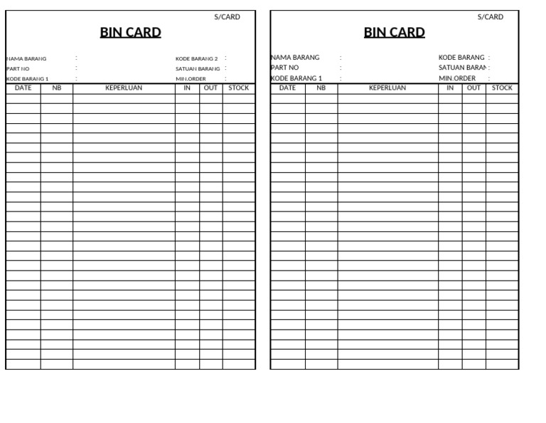 Bin Card | PDF