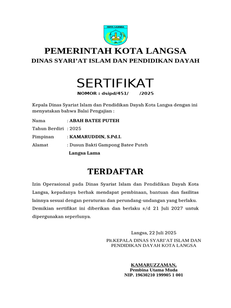 Sertifikat - 2024 | PDF