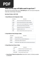 Key SAP HR Tables Overview | PDF | Human Resource Management | Payroll