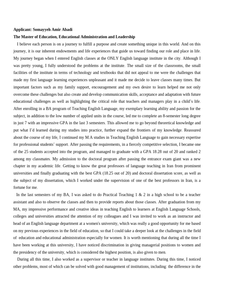 Journey in Educational Leadership | PDF | Knowledge | Learning