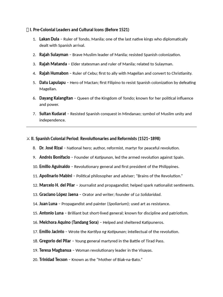 Notable People in Phil History | PDF | Philippines | Spanish East Indies