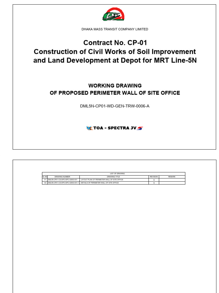 MRT Line-5N Site Office Wall Plans | PDF | Building Technology | Components