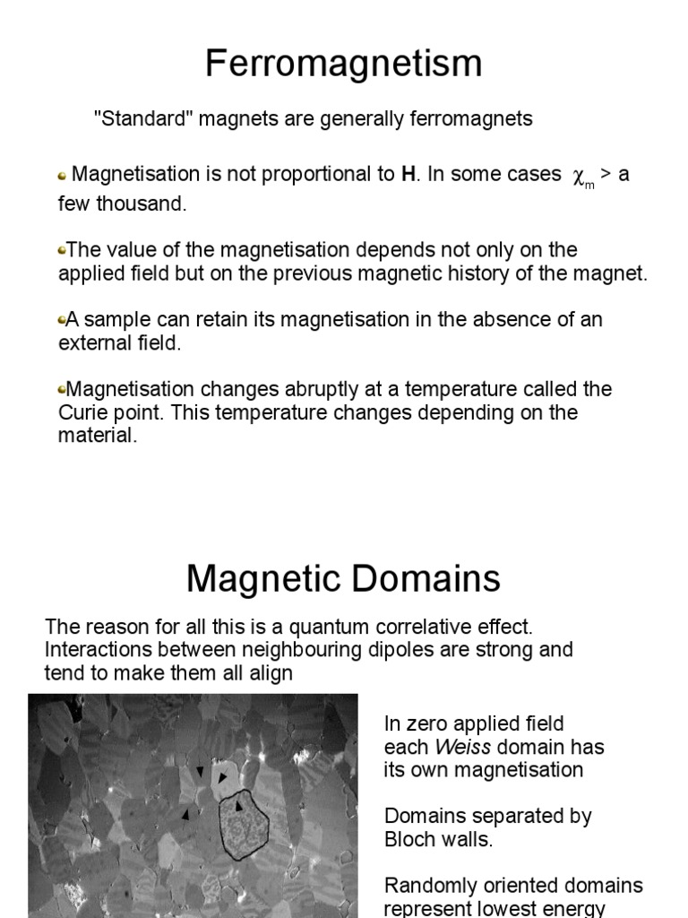 Ferromagnetism and Magnetic Domains | PDF | Science & Mathematics