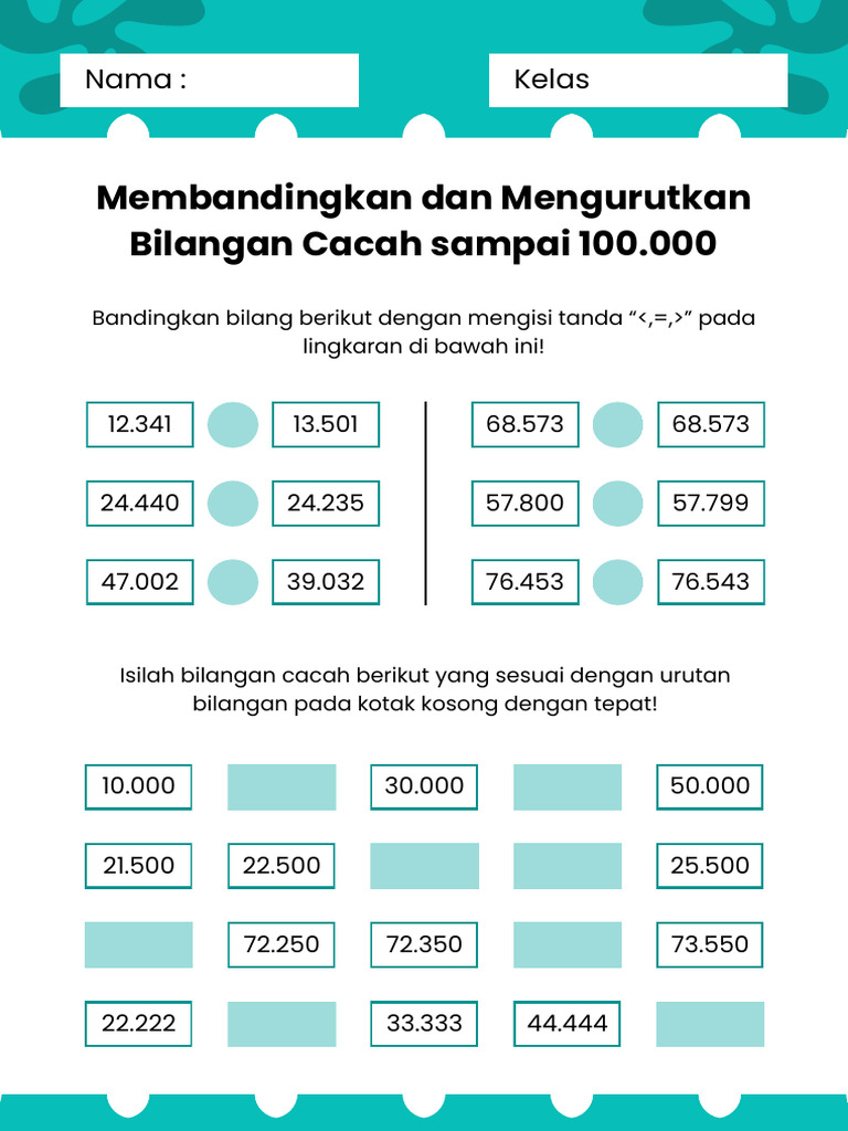 Mengurutkan dan Membandingkan Bilangan | PDF