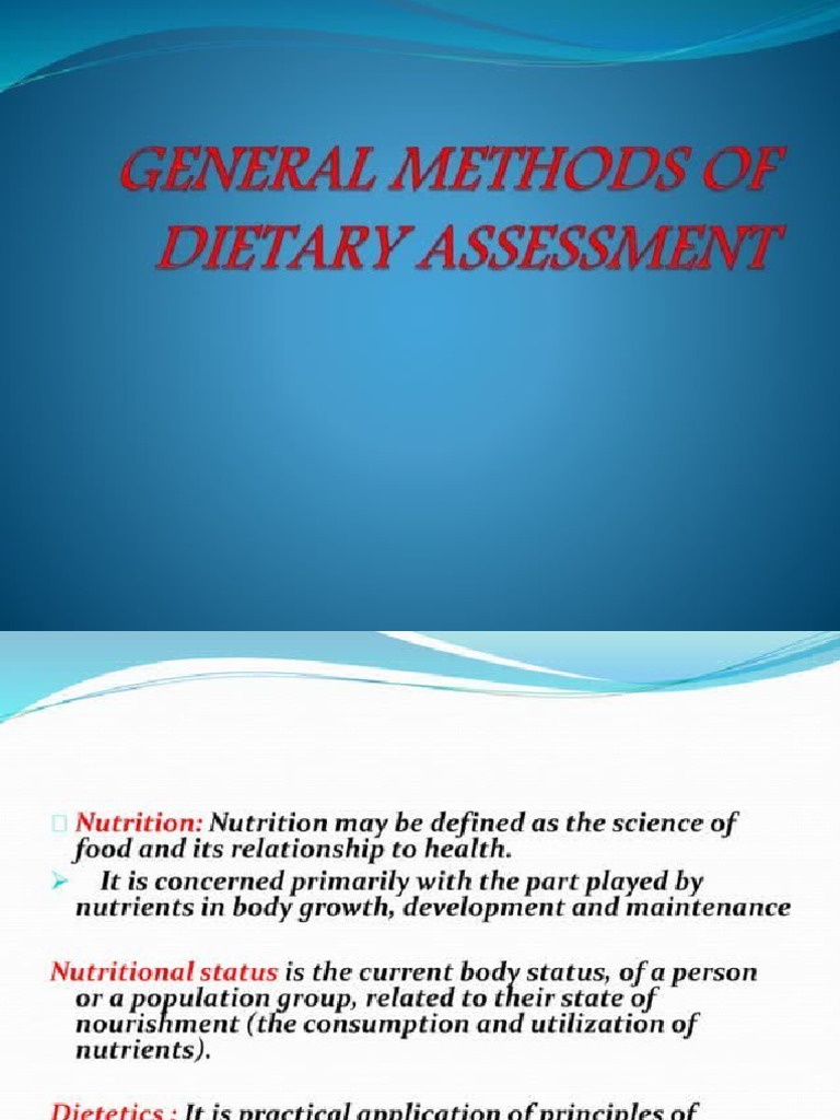 Dietary Assesment Method | PDF