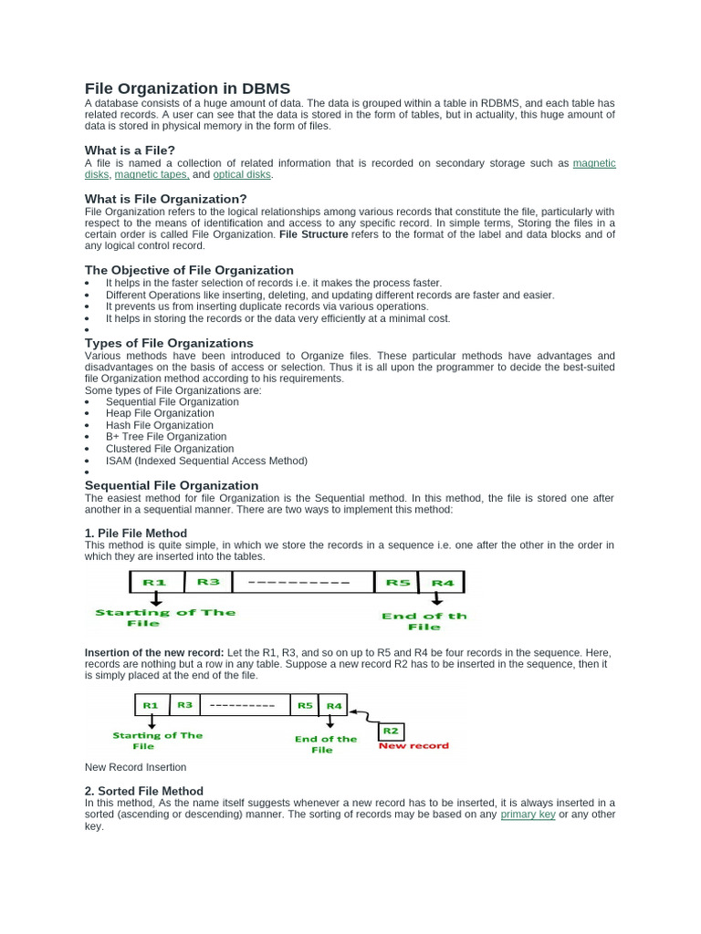 File Organization Methods in DBMS | PDF | Database Index | Computer File