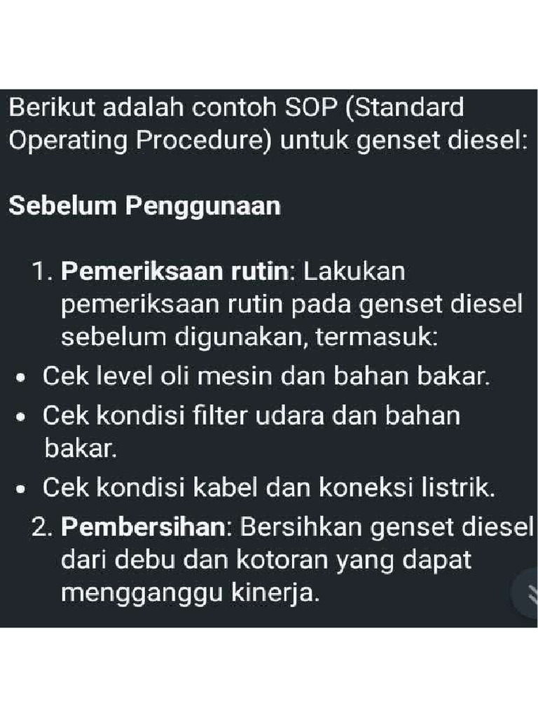 WL SOP Diesel | PDF