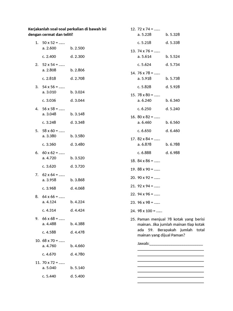 Perkalian | PDF