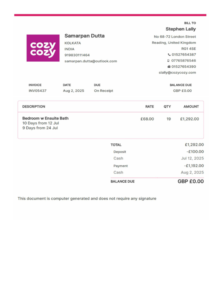 Invoice INV05437 - John Doe | PDF