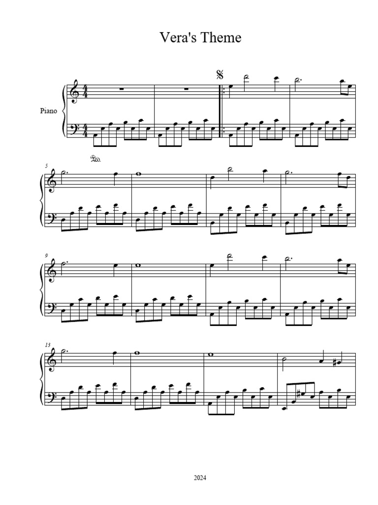 Vera's Theme Piano Sheet Music | PDF