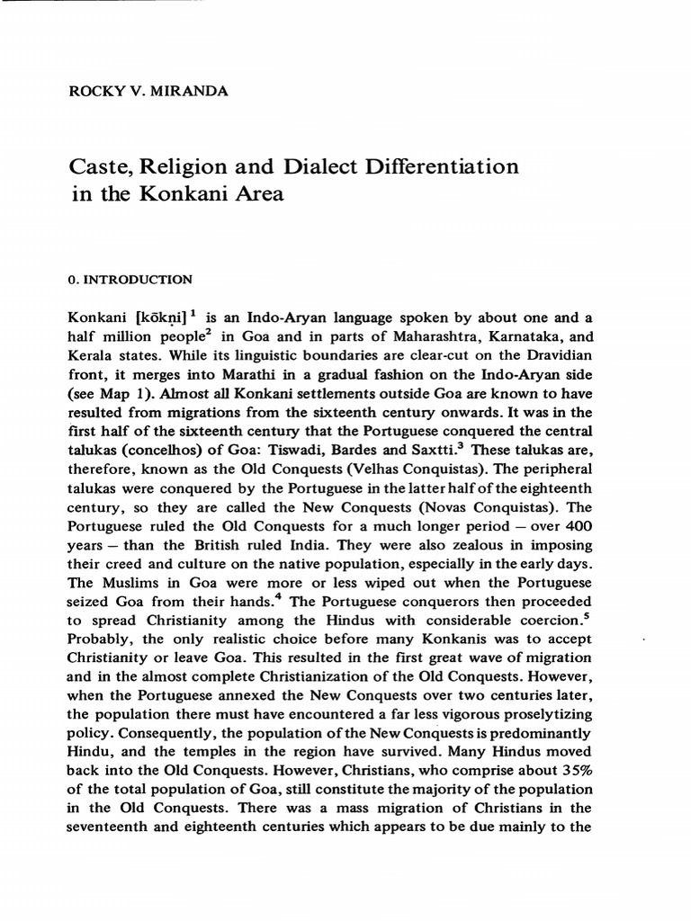 Caste and Dialect Diversity in Konkani | PDF | Linguistics