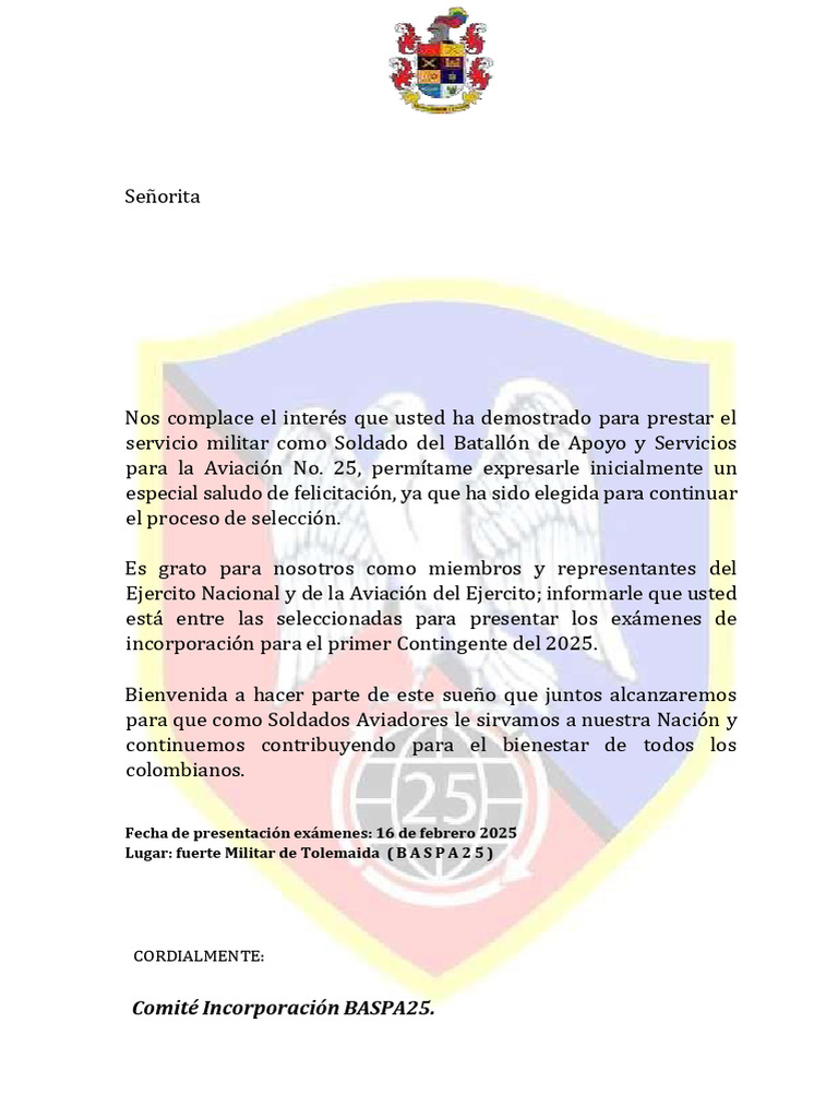 CARTA DE INVITACION Amalin Solangie Vanegas Foronda | PDF