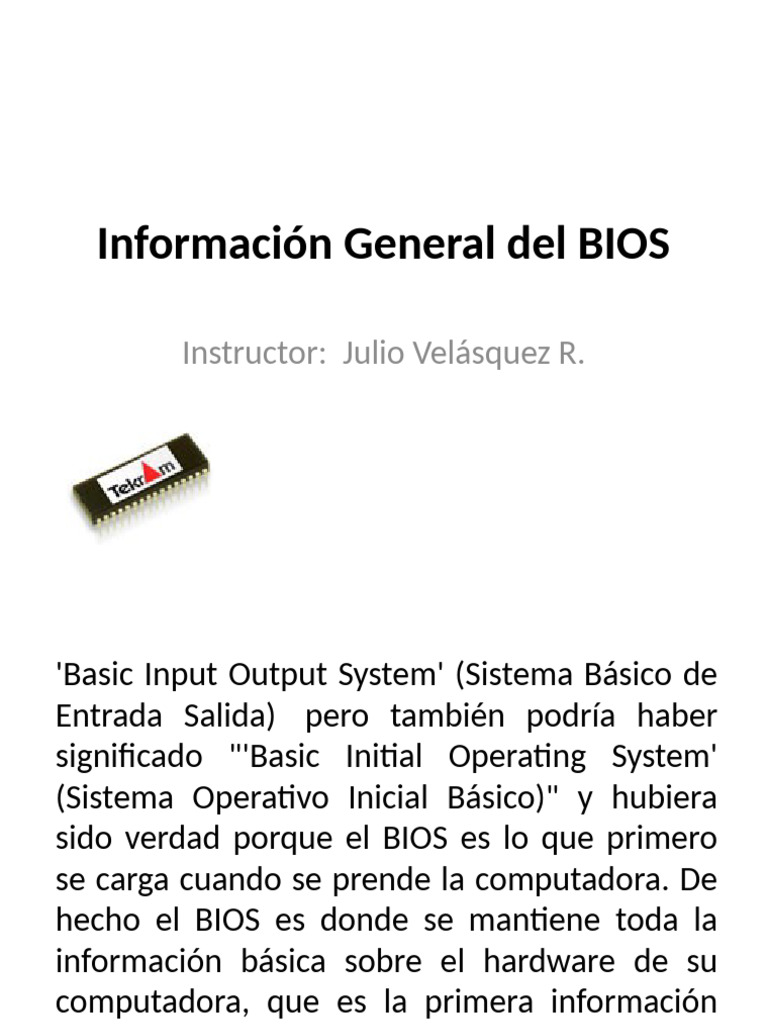 Bios | PDF | Bios | Almacenamiento de datos de la computadora