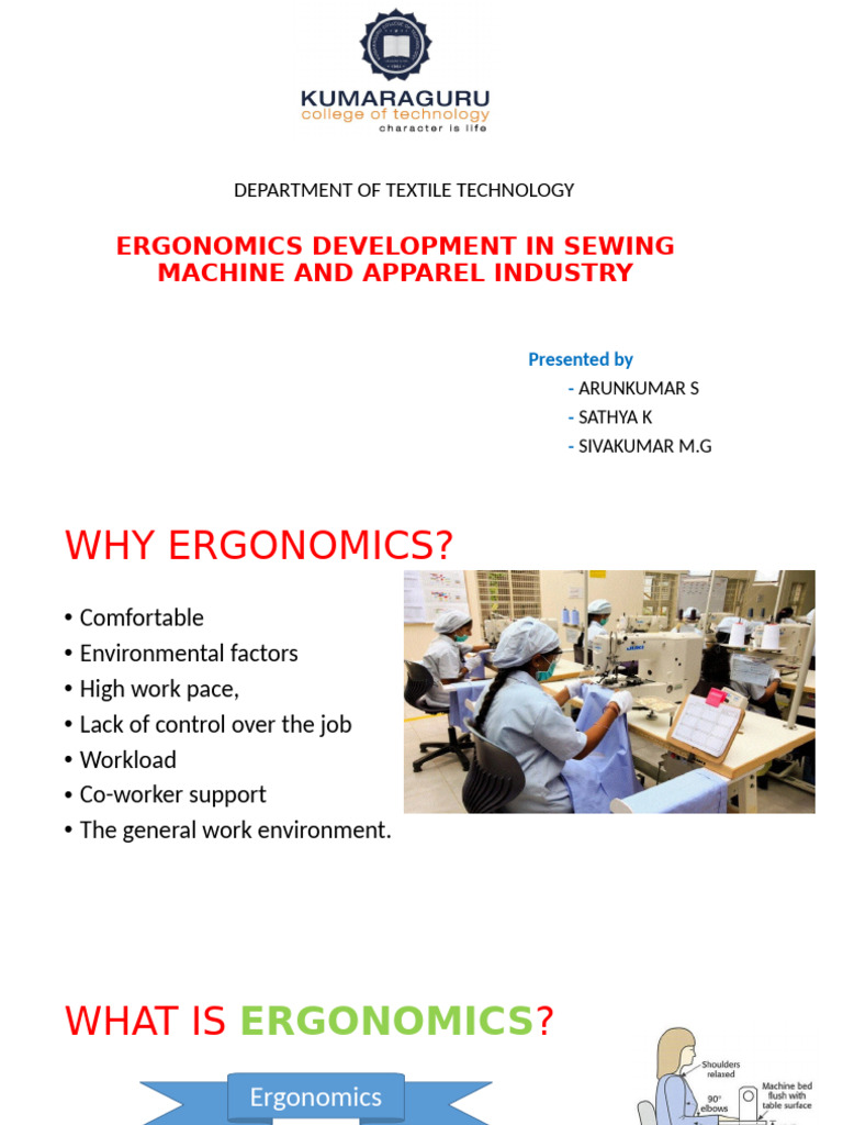 Ergonomics Development in Sewing Machine and Apparel Industry | PDF ...