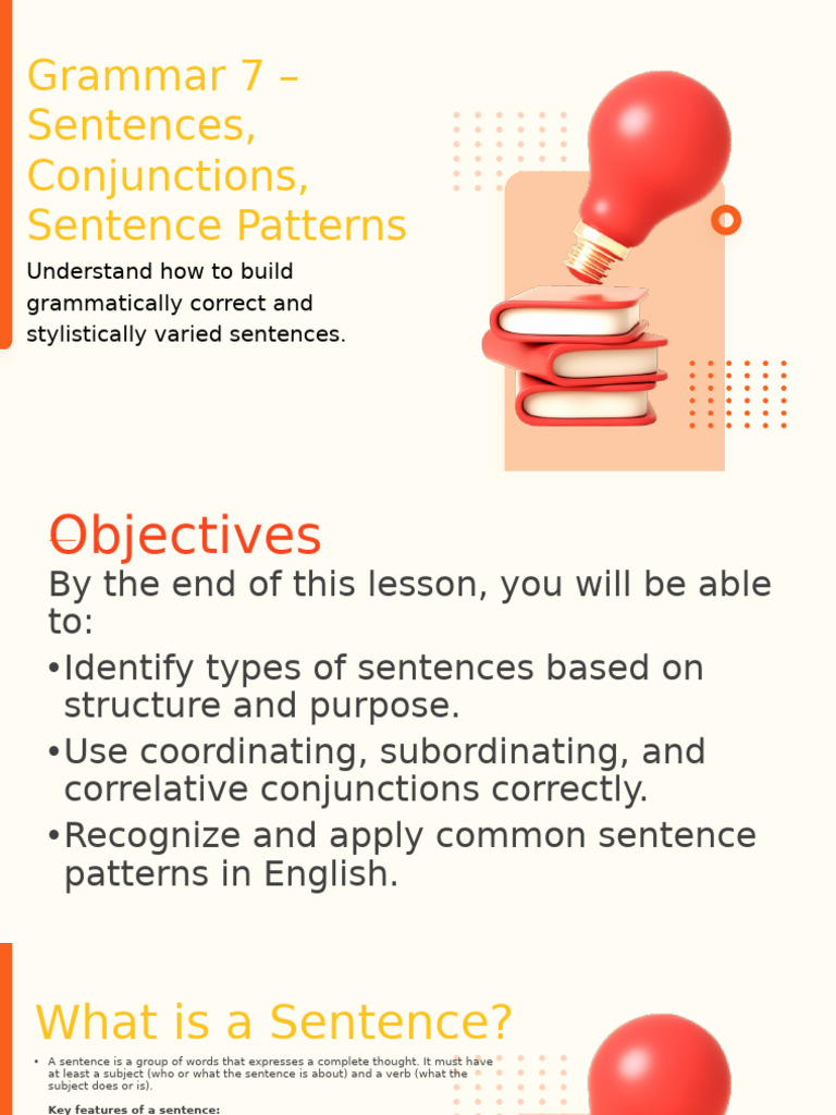 Mastering Sentence Structure and Conjunctions | PDF | Sentence ...