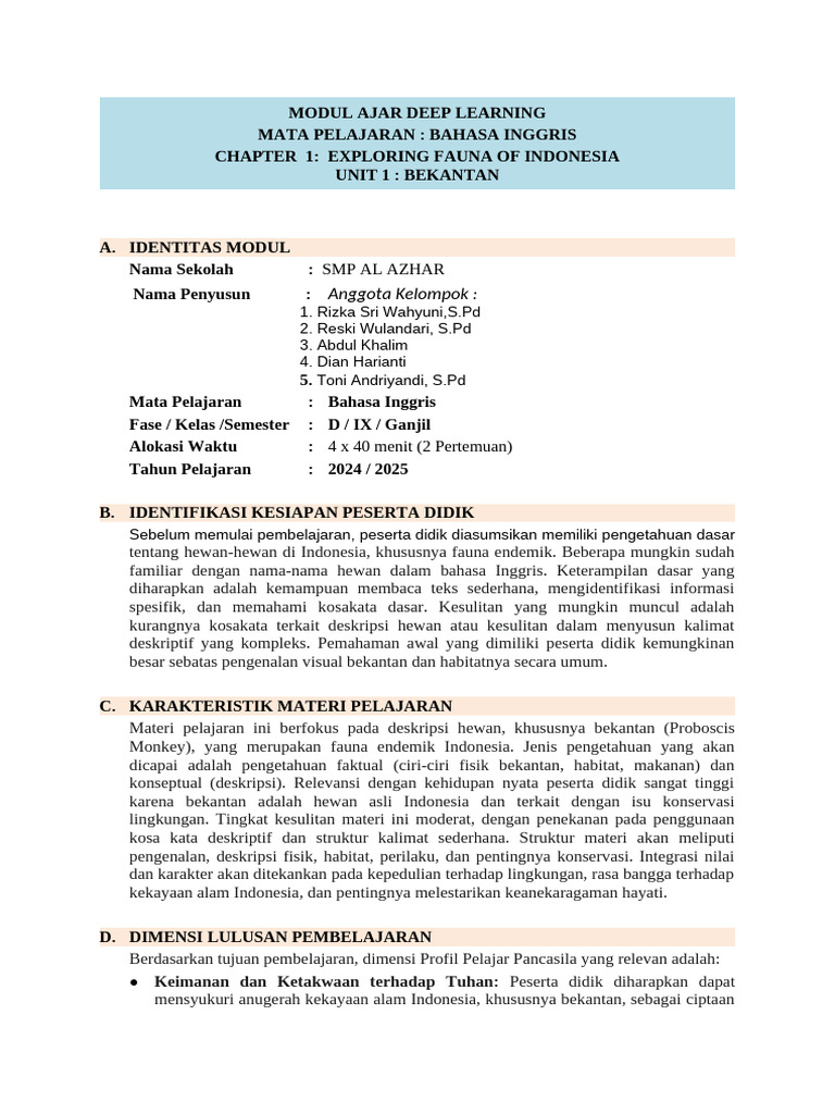 Modul Chapter 1 Unit 1 | PDF