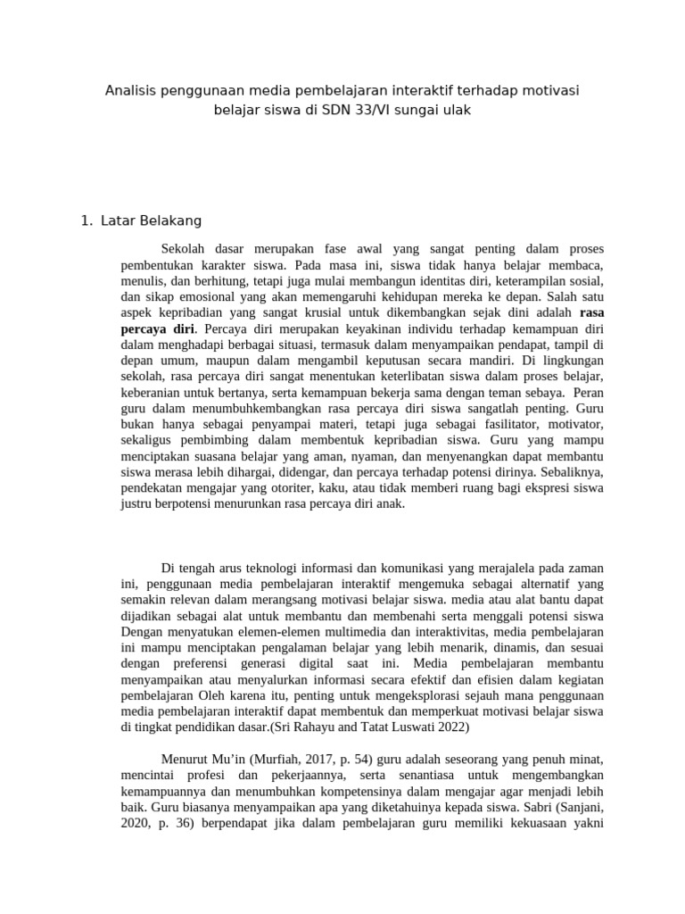 Contoh Latar Belakang | PDF