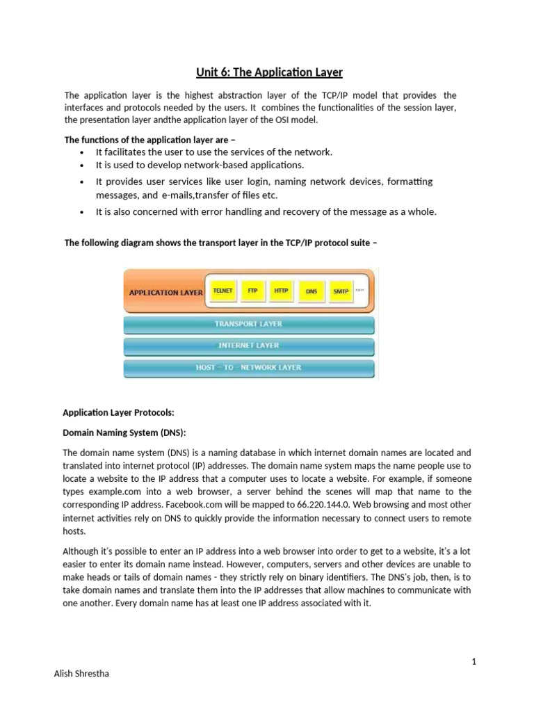 Unit 6 The Application Layer | PDF | Domain Name System | File Transfer Protocol