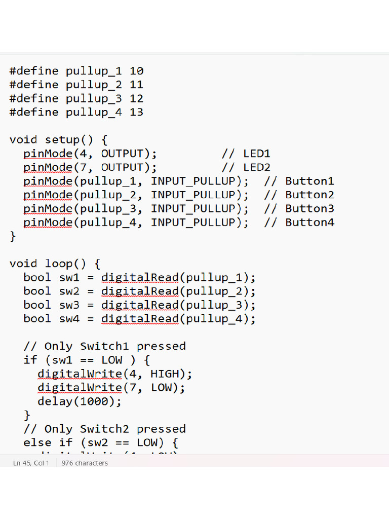 Arduino Switch Program | PDF