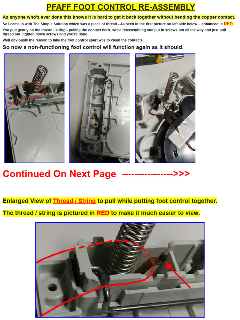 Pfaff Foot Control Repair | PDF