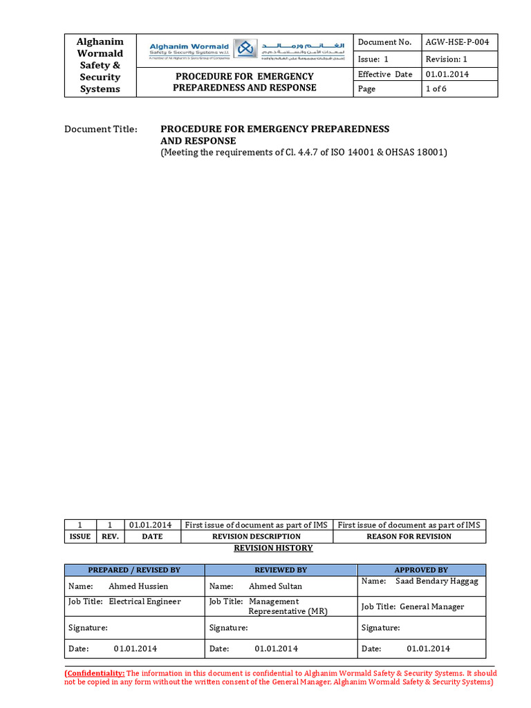 Emergency Preparedness Procedure Guide | PDF | Emergency Management ...