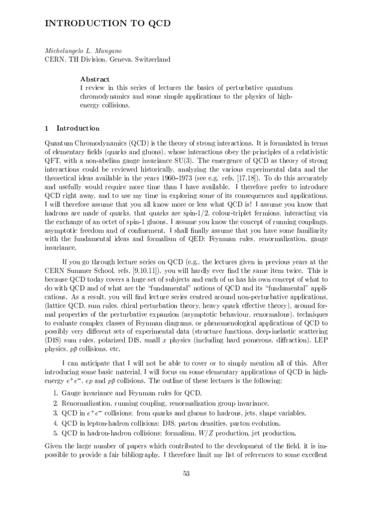 Introduction To QCD | PDF