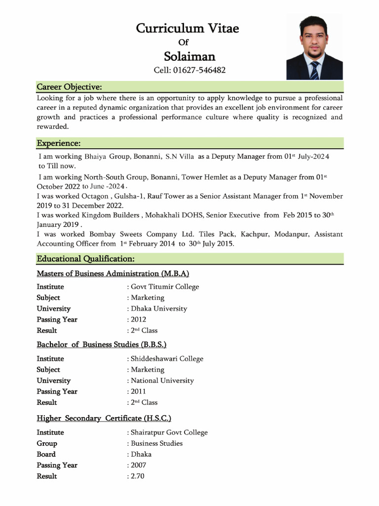 CV of Solaiman | PDF