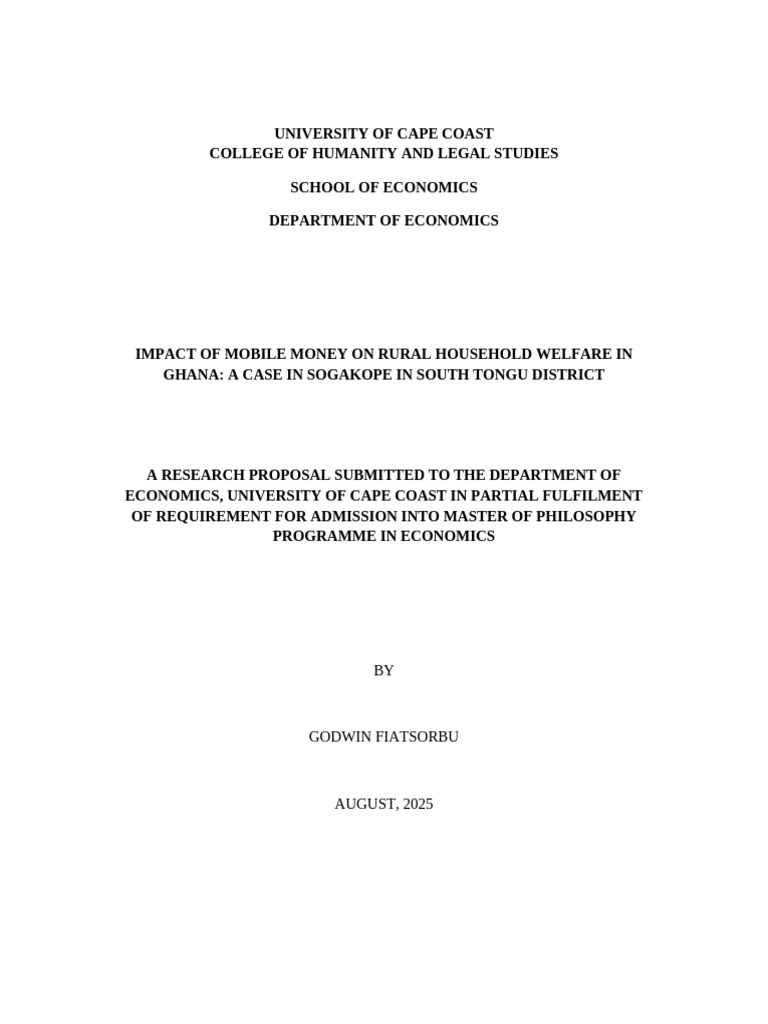 MPhil Research Proposal Godwin Fiatsorbu | PDF | Sampling (Statistics ...