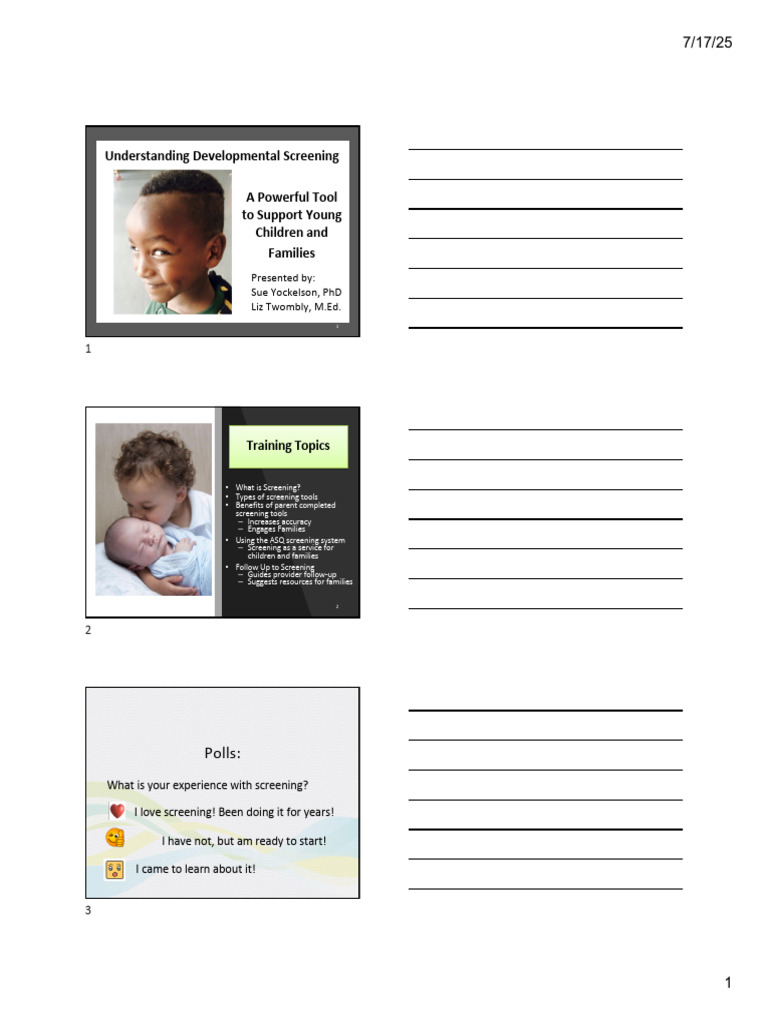 Understanding Developmental Screening Tools | PDF | Developmental ...