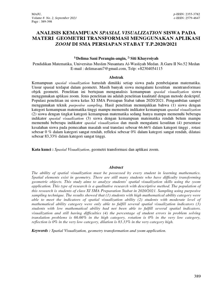 Analisis Kemampuan Spasial Siswa Geometri | PDF