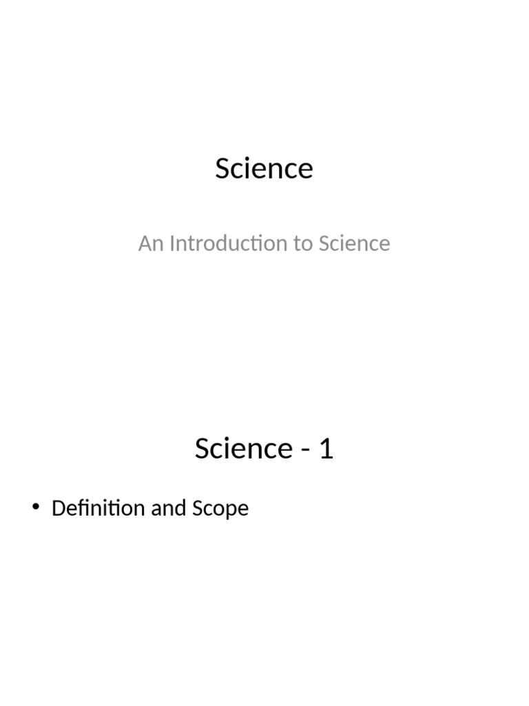 Overview of Science and Its Branches | PDF